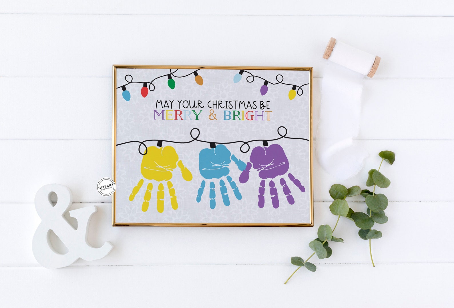 Christmas Lights Handprint Craft Christmas Handprint - Etsy