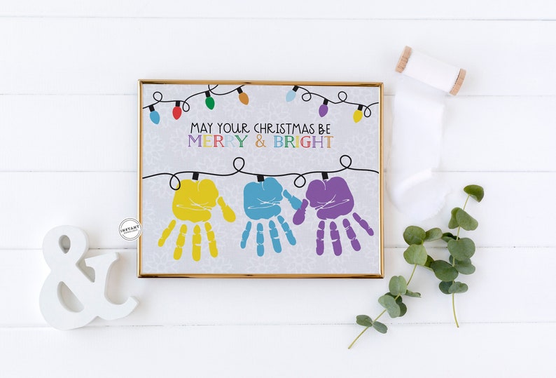 Christmas Lights Handprint Craft Christmas Handprint - Etsy