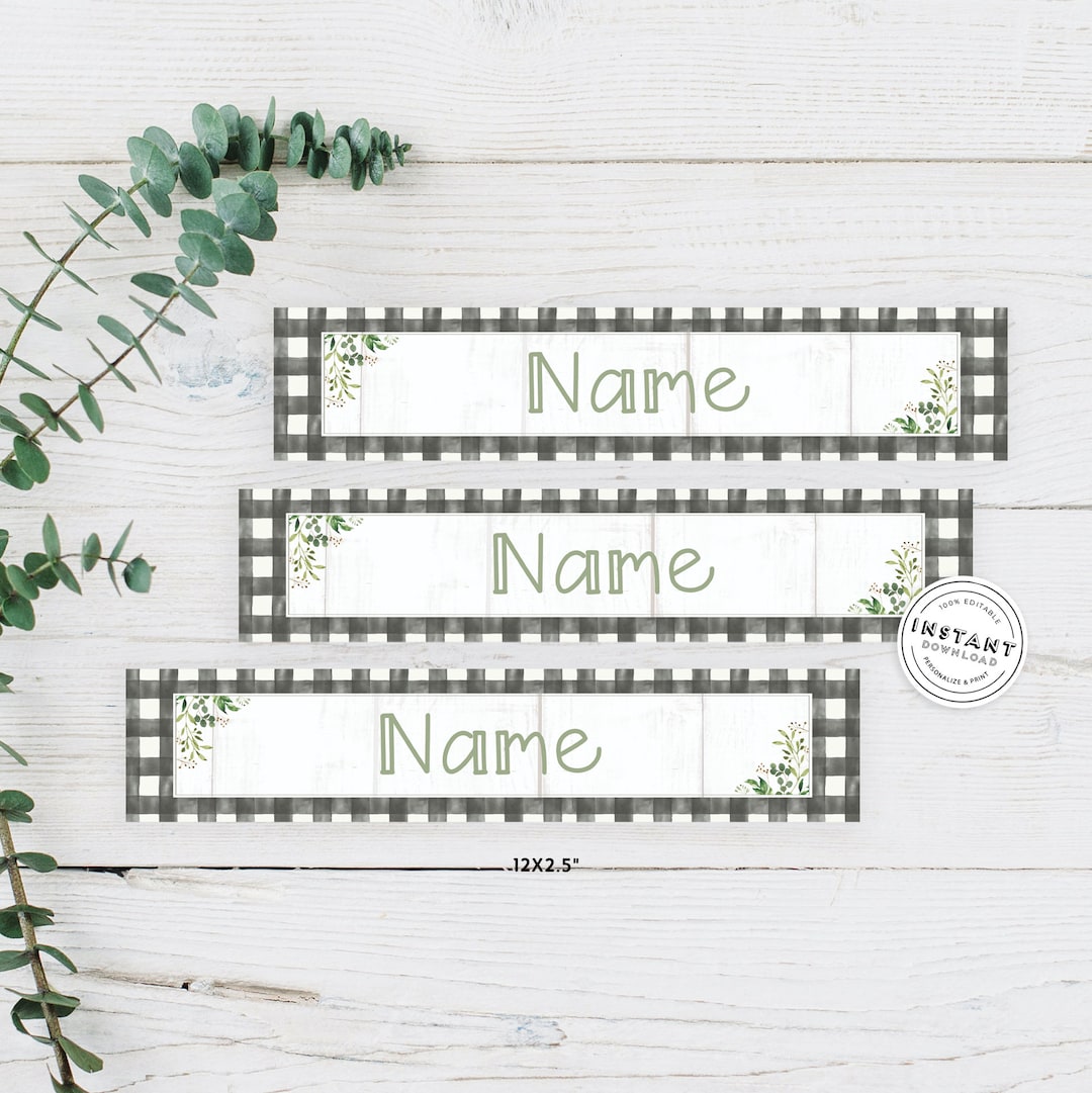 Farmhouse Classroom Desk Name Tag | Modern Farmhouse Teacher Decor ...