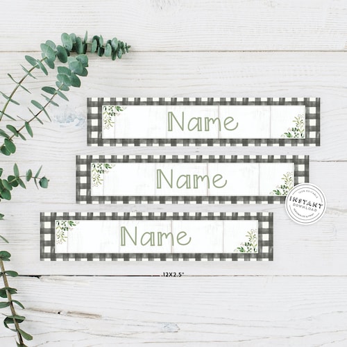 Farmhouse Classroom Desk Name Tag Modern Farmhouse Teacher | Etsy