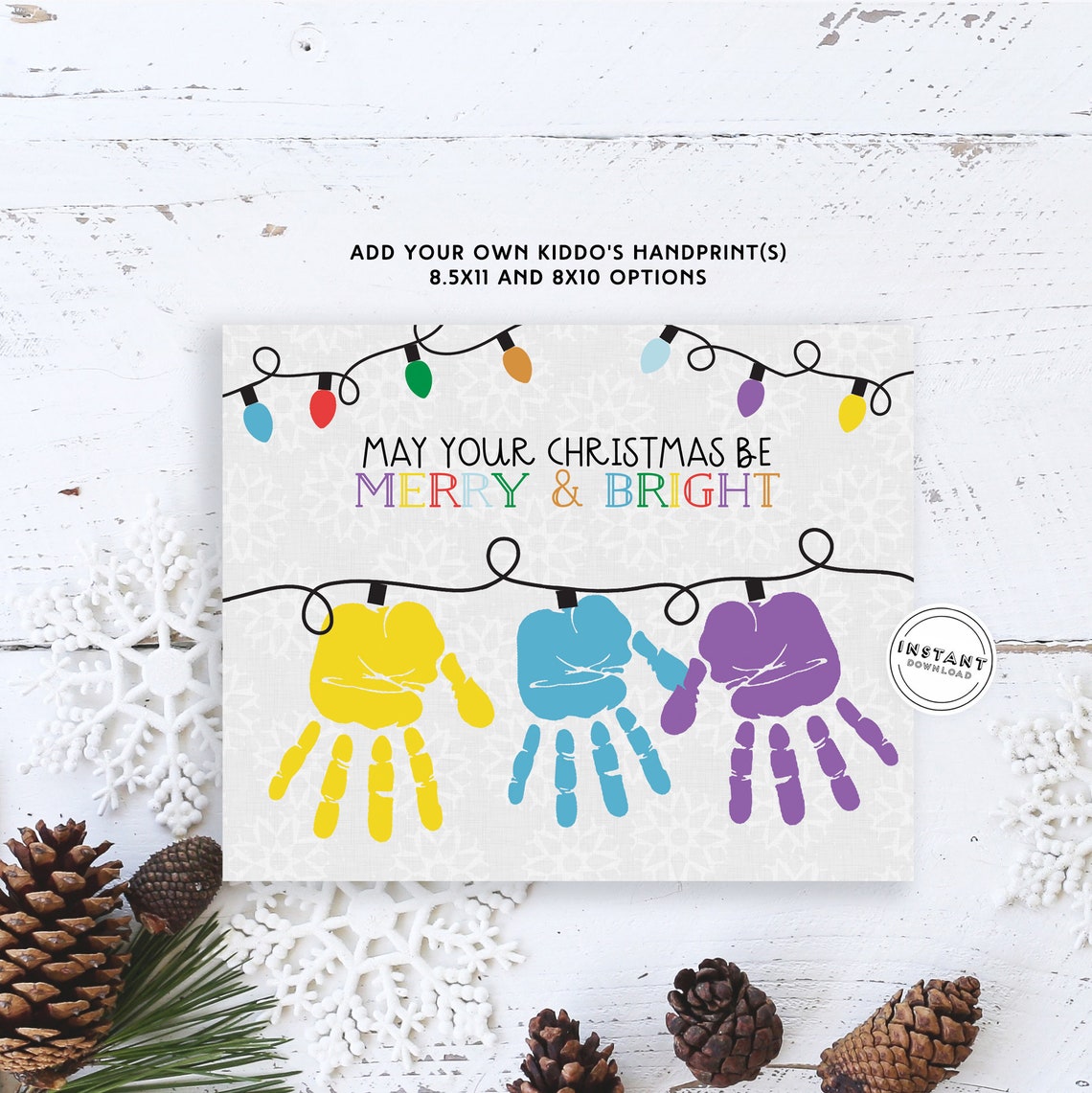 Christmas Lights Handprint Craft Christmas Handprint - Etsy