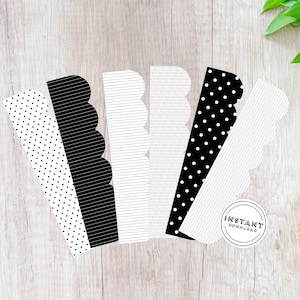 Black and White Stripe Borders for Bulletin Board - Etsy