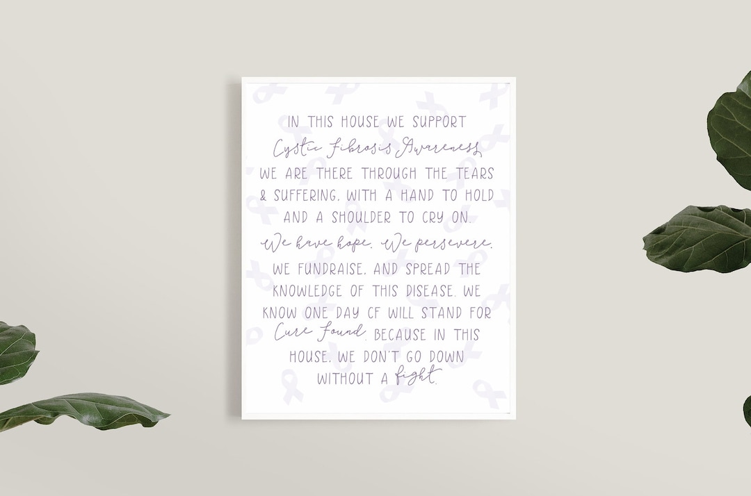 CF Hangable Art Print | Quote About Cystic Fibrosis for Home | Modern ...