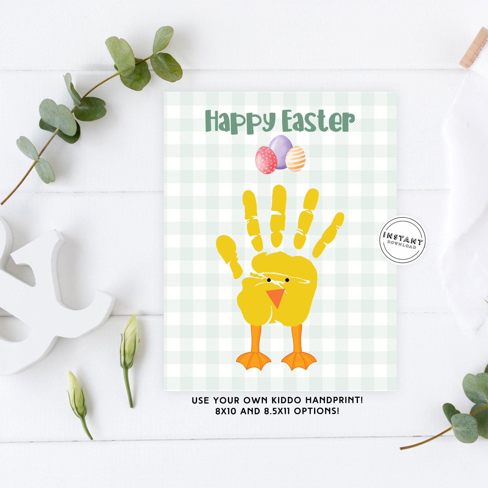 Happy Easter Handprint Chick Art Hand Print Craft for Kids - Etsy