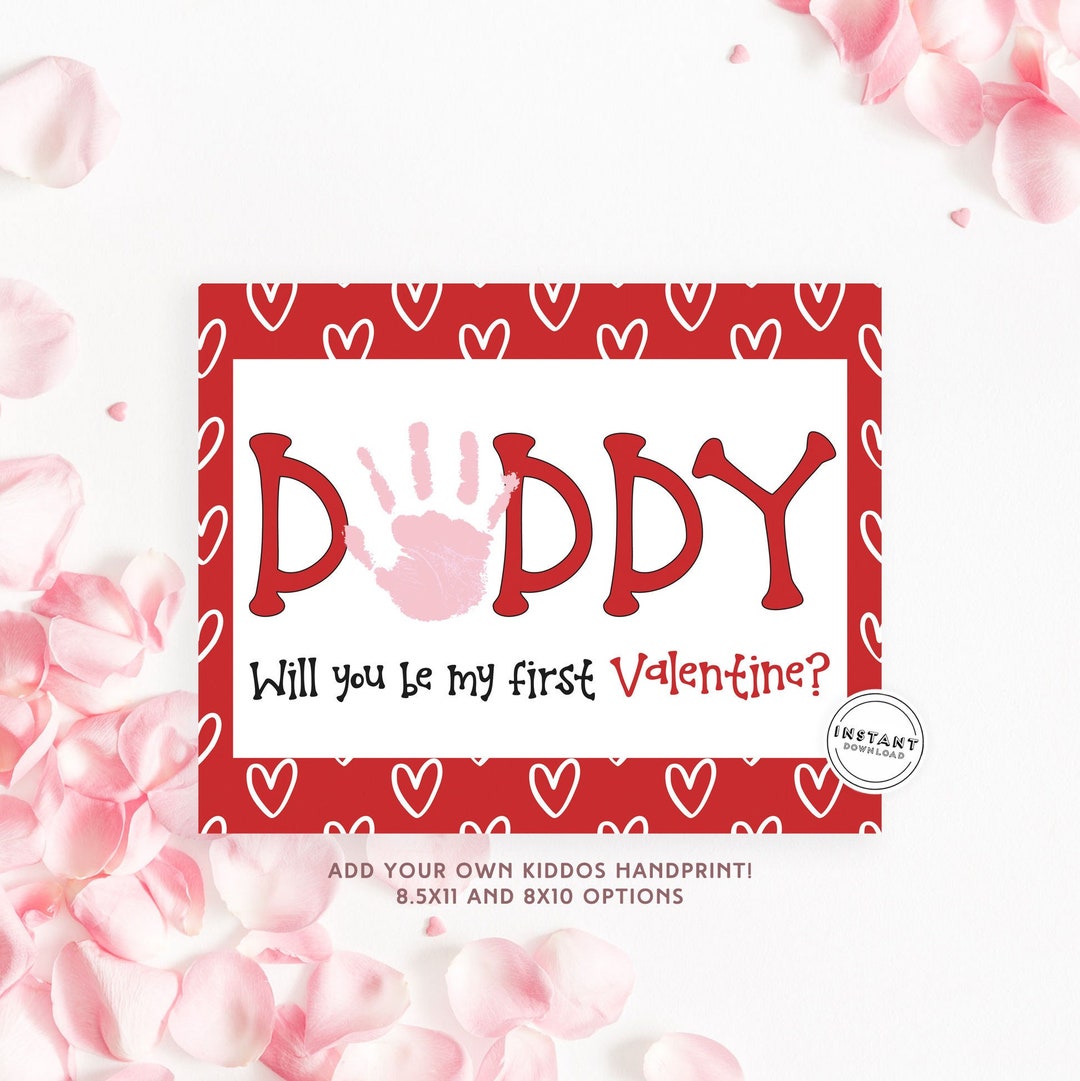 Daddy First Valentine Handprint Craft | Daddy's First Valentine From ...