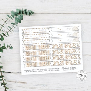 Boho Baby Shower Straw Flag | Editable Straw Flags | Rainbow Baby ...