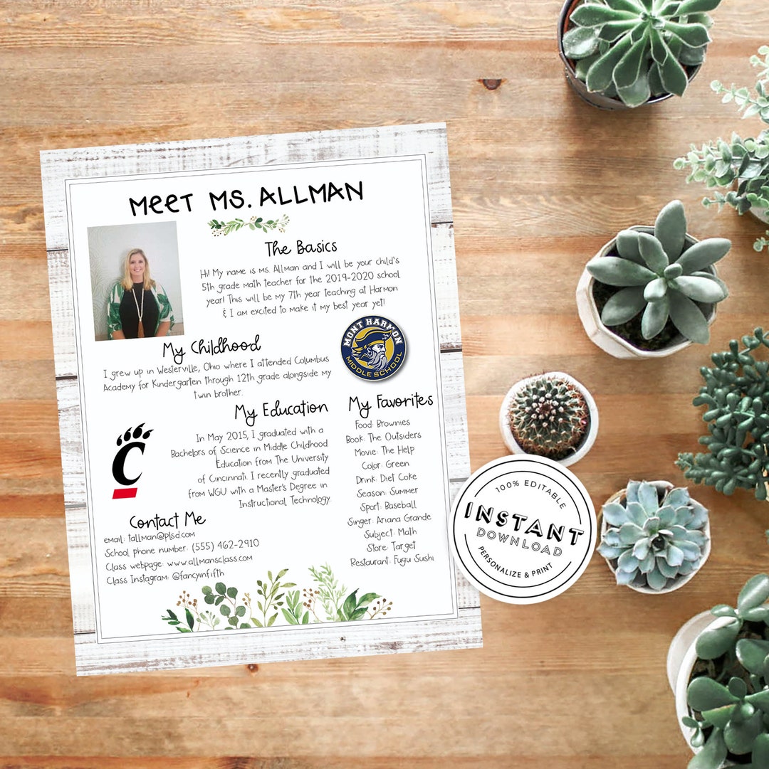 Farmhouse Classroom Meet the Teacher | Modern Farmhouse Class ...