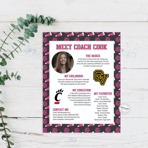 Meet the Teacher Template - Etsy