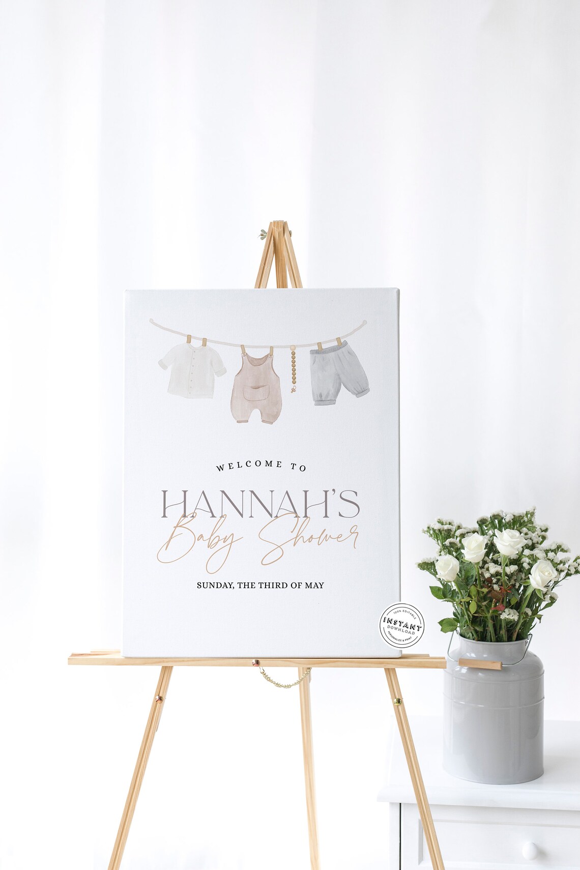 Boho Baby Shower Welcome Sign Instant Download Boho Rainbow - Etsy