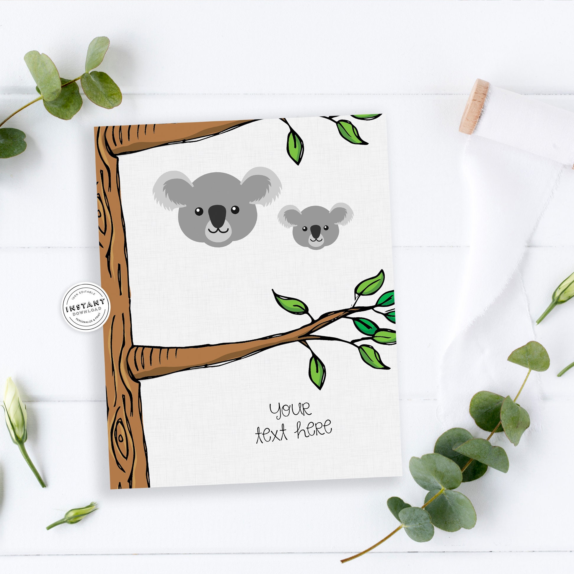 EDITABLE Quality Koala Handprint Craft Grandparent Handprint | Etsy