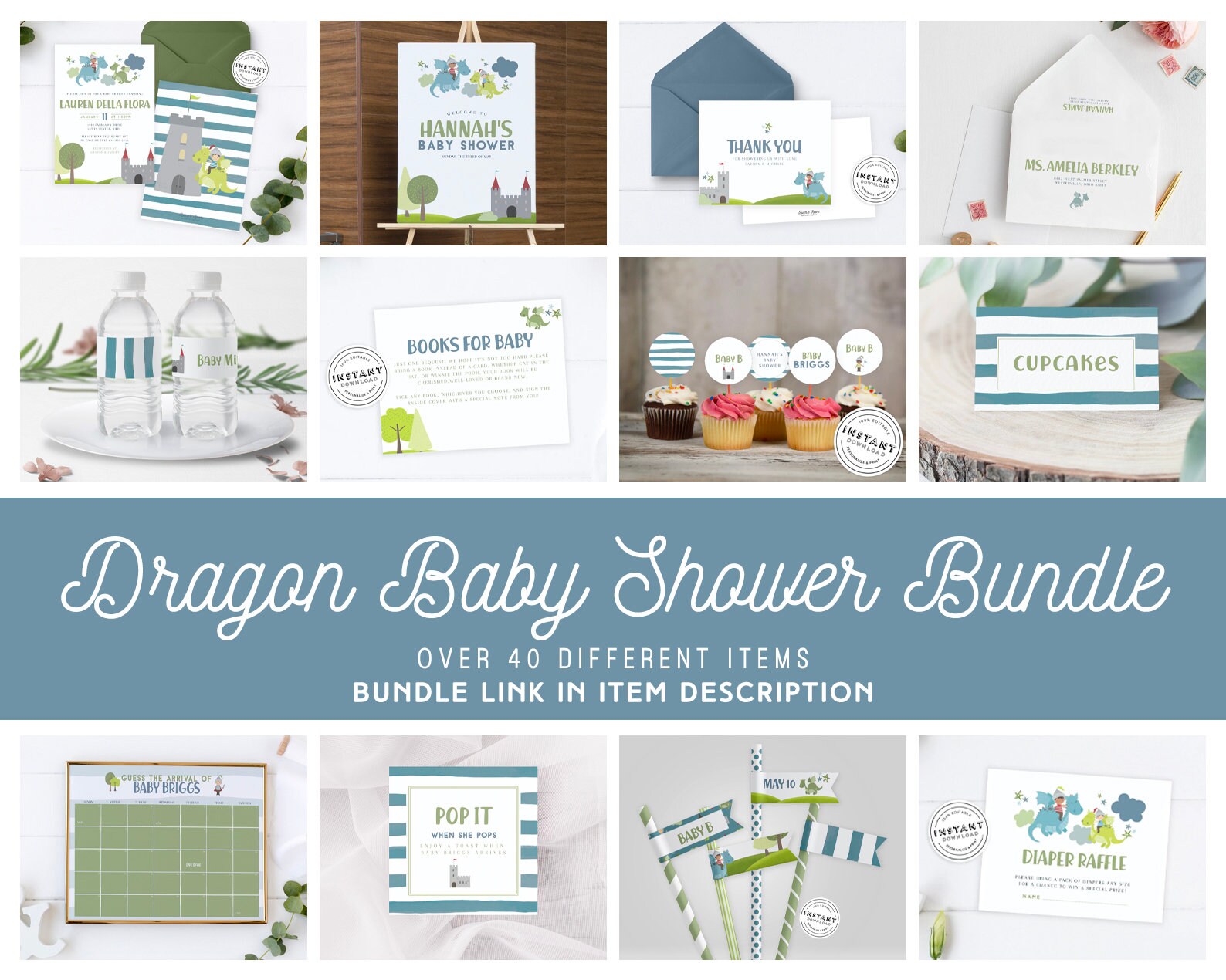 Dragon Baby Shower Photo Booth Frame | Photo Booth Frame for Baby ...