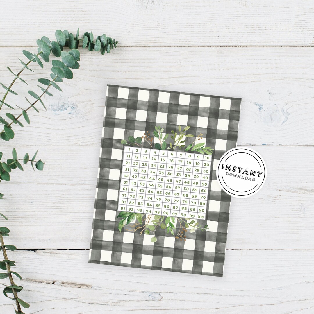 Farmhouse Counting Chart for Classroom Buffalo Check Classroom Theme ...
