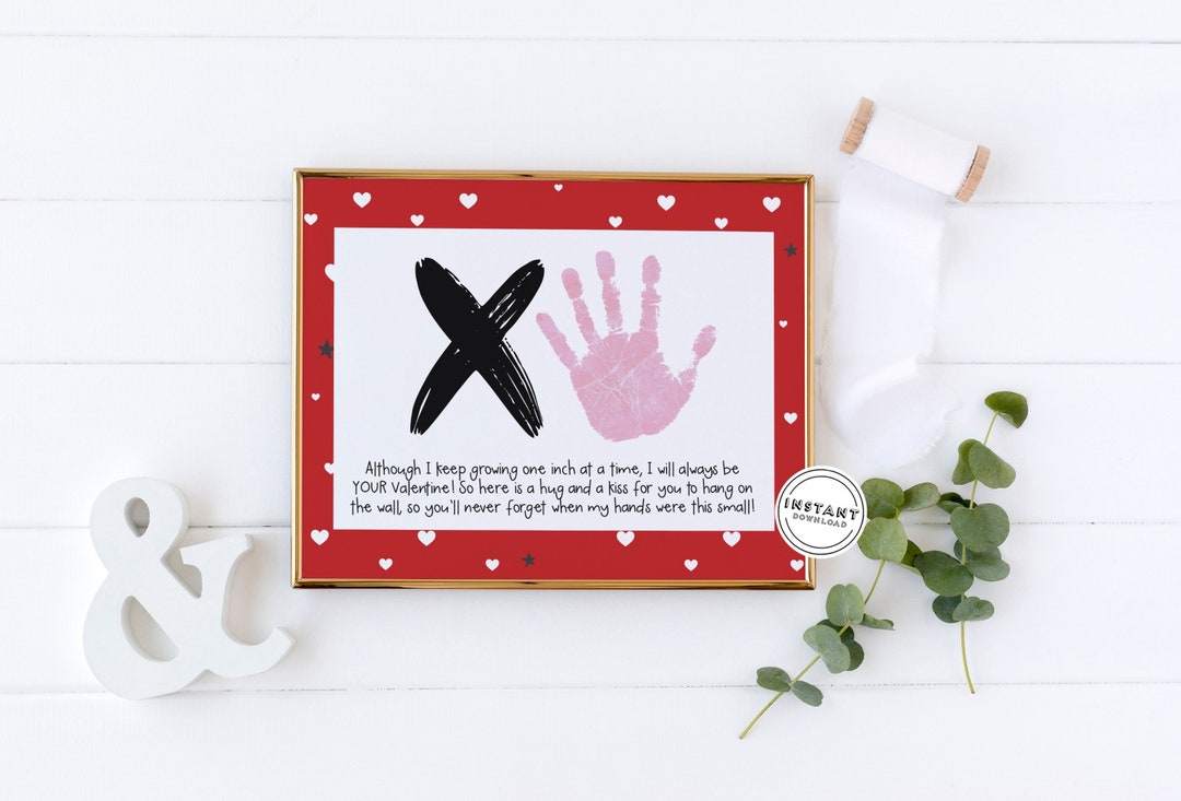 XO Valentine's Day Handprint Keepsake | Hugs and Kisses XO Handprint ...