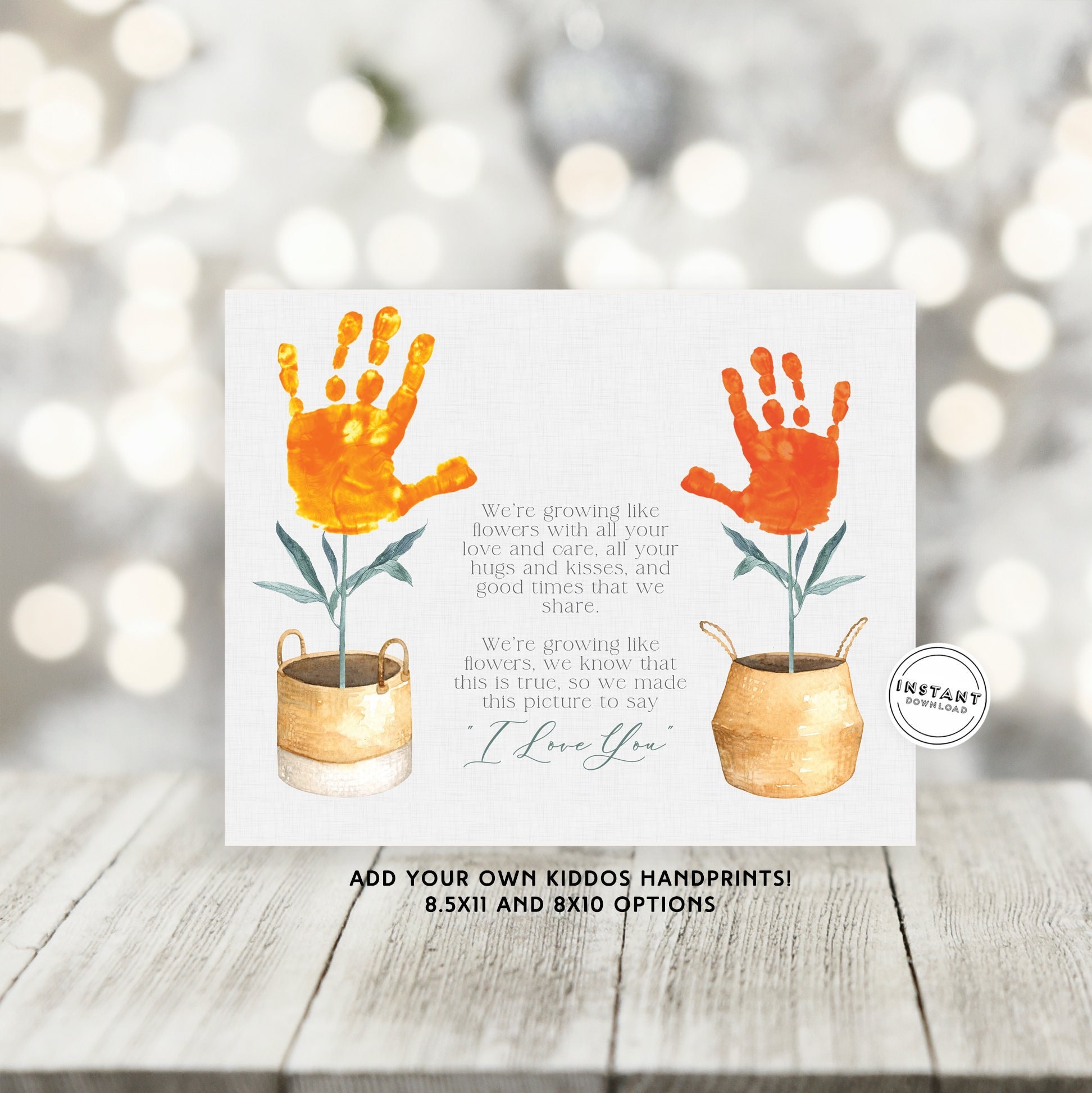 We're Growing Like Flowers Handprint Art | Hand Print Craft for Kids ...