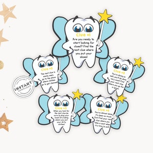 Tooth Fairy Scavenger Hunt for Kids | at Home Tooth Fairy Treasure Hunt ...