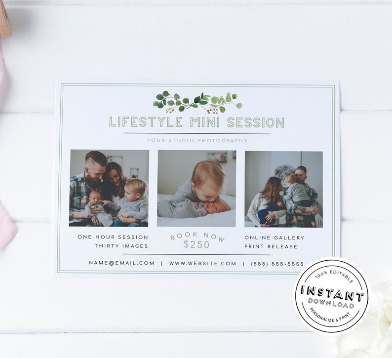 Eucalyptus Photography Ad Photographer Session Template | Etsy