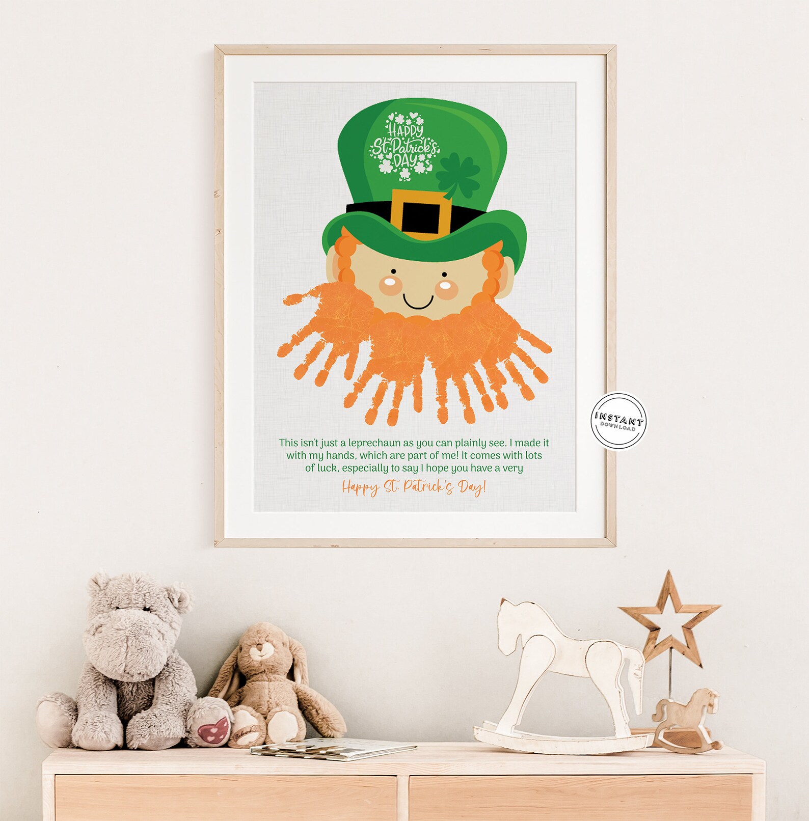 St. Patrick's Day Craft Leprechaun Beard Handprint | Etsy