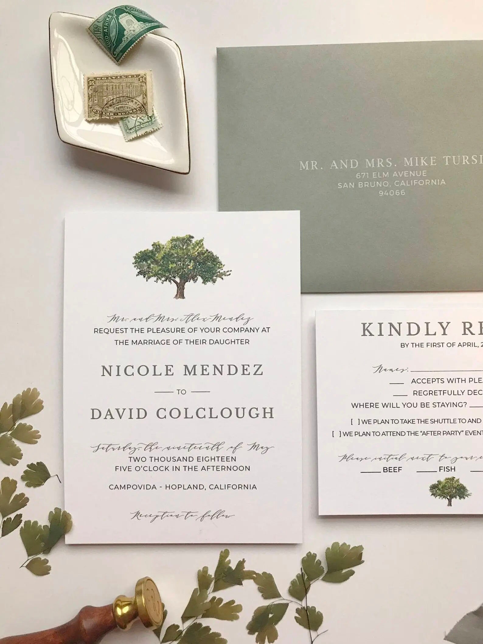 Oak Tree Motif Rustic Wedding Invitation Instant Download - Etsy