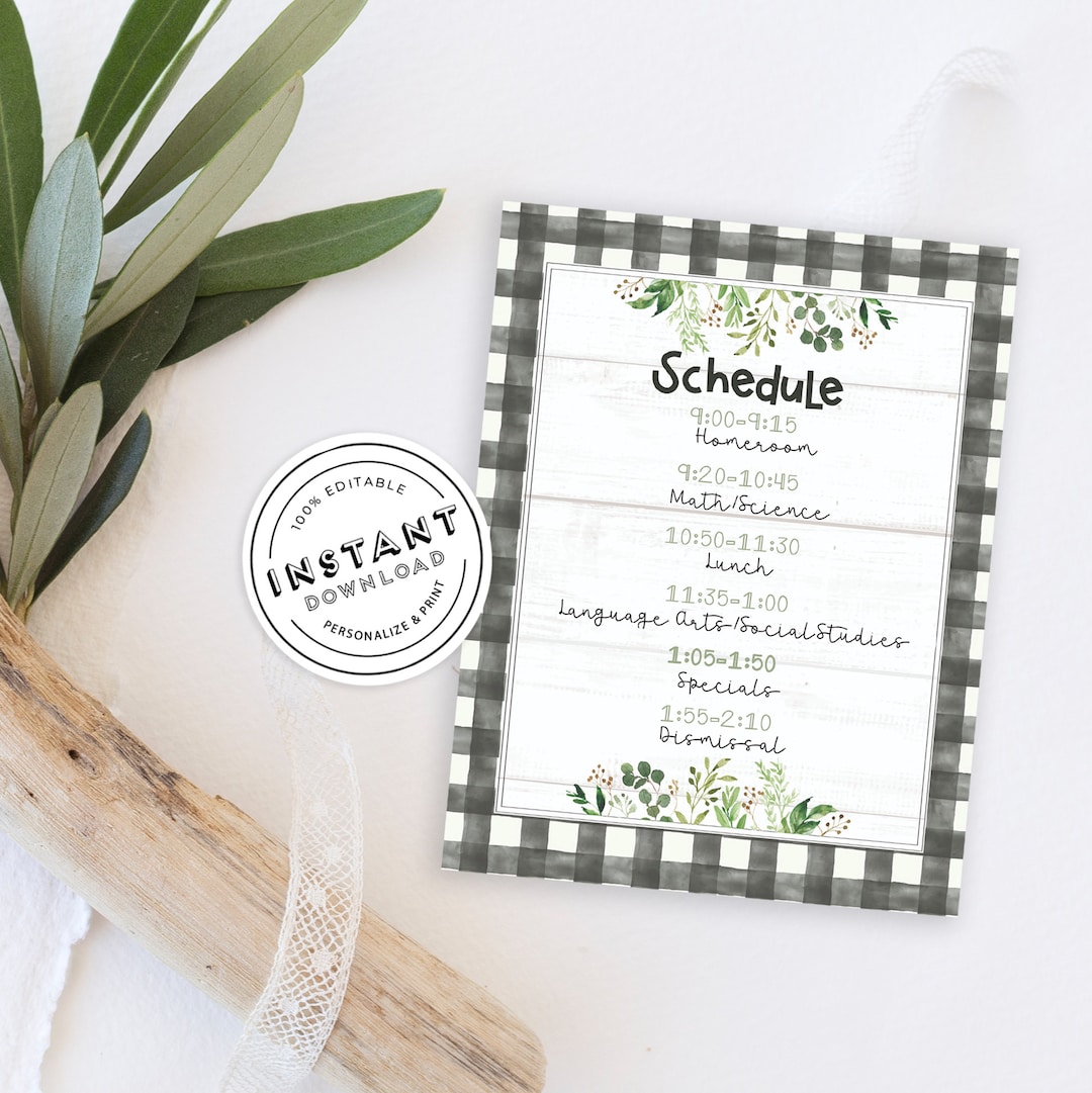 Farmhouse Classroom Schedule | Modern Farmhouse Teacher Decor ...