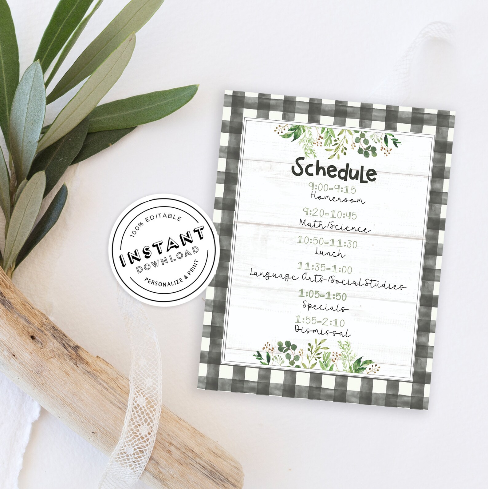 Farmhouse Classroom Schedule Modern Farmhouse Teacher Decor - Etsy