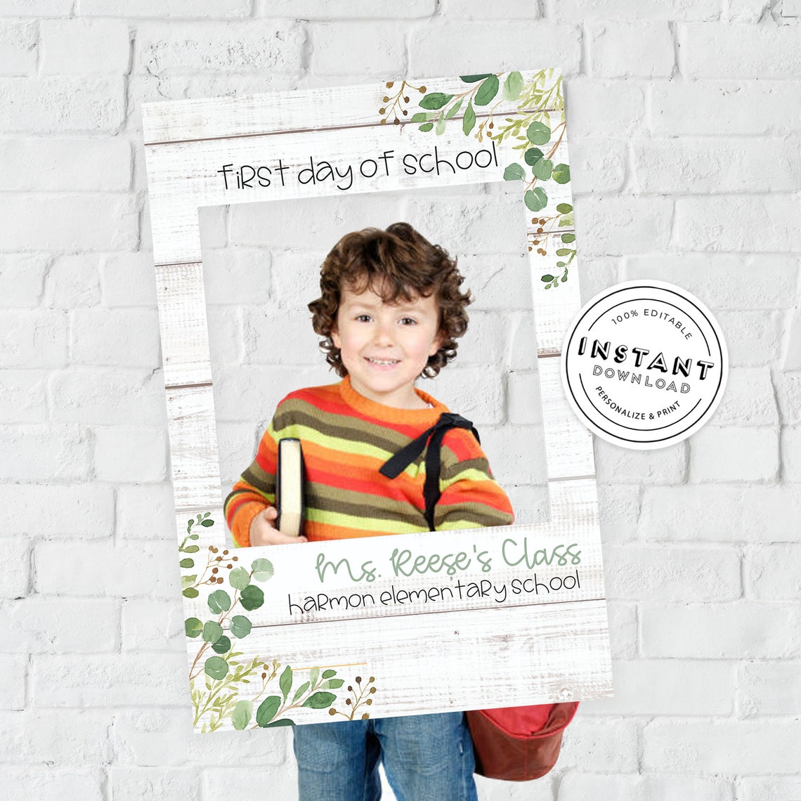 School Photo Booth Frame INSTANT DOWNLOAD Photo Prop First - Etsy