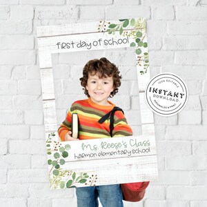 School Photo Booth Frame | INSTANT DOWNLOAD Photo Prop | First Day of ...