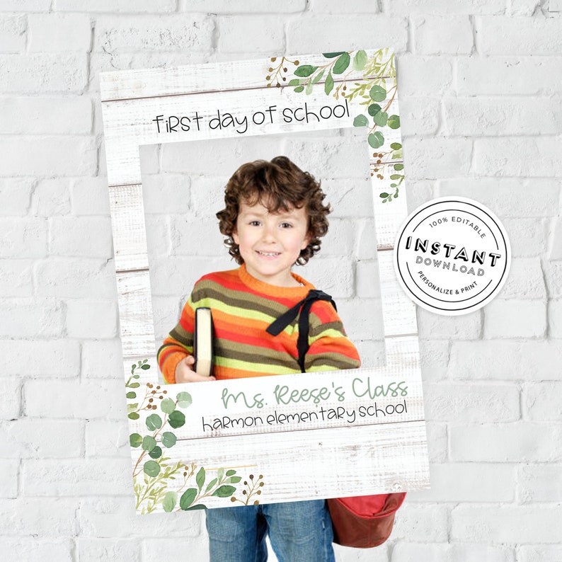 School Photo Booth Frame INSTANT DOWNLOAD Photo Prop First - Etsy