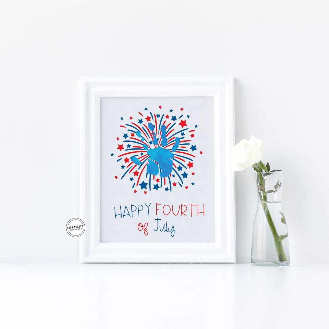Fourth of July Handprint Craft | 4th of July Fireworks Handprint Art ...