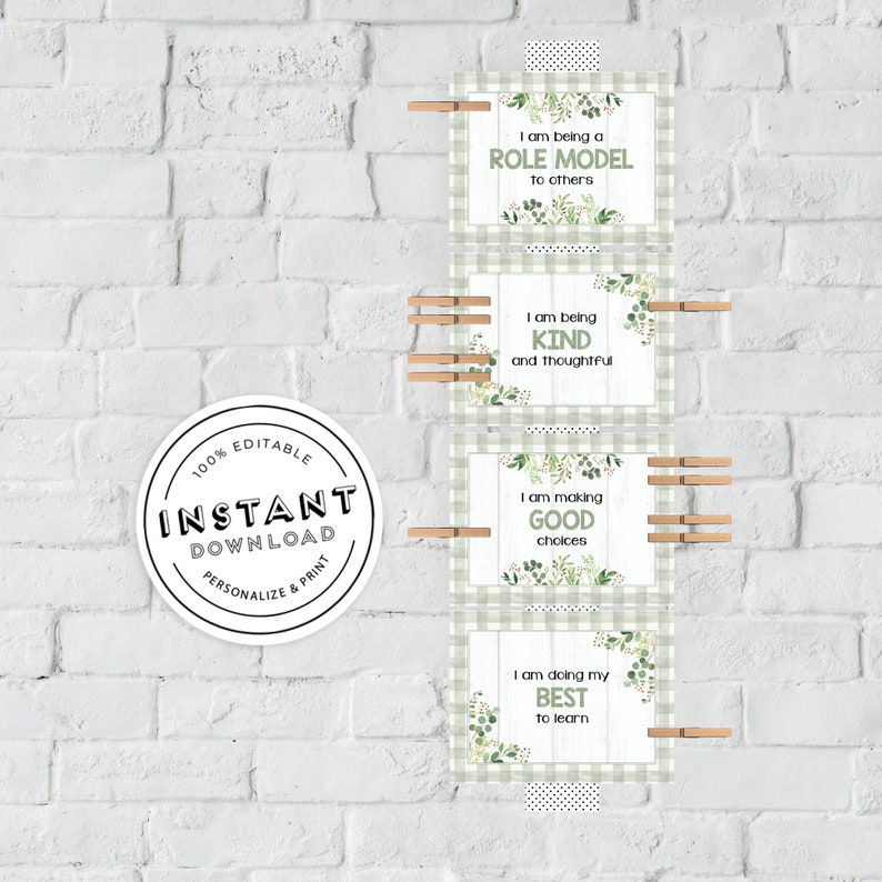 Farmhouse Behavior Clip Chart for Classroom or Home Behavior - Etsy