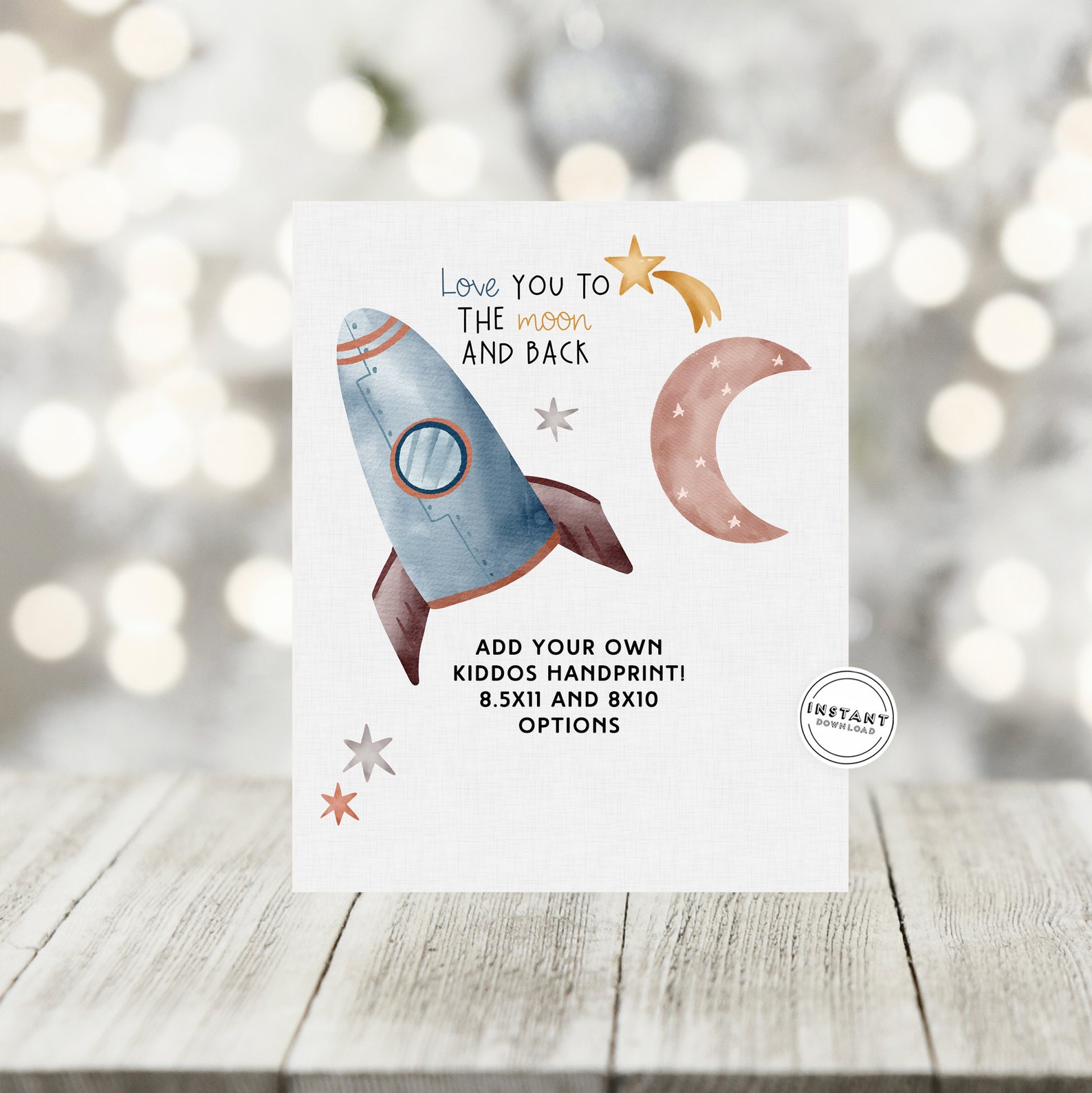 Love You to the Moon Handprint Art Hand Print Craft for Kids - Etsy