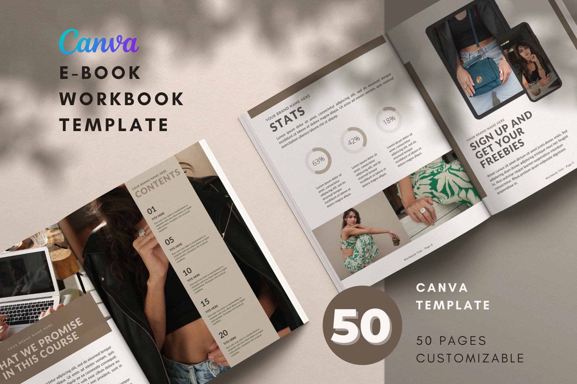 E Book Template, Canva Ebook and Workbook Template With Content ...
