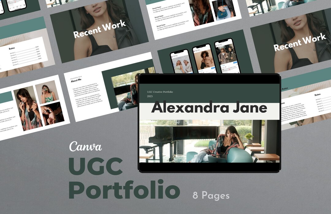UGC Portfolio, Media Kit, Pitch Deck, Canva Template, Slide Deck for ...