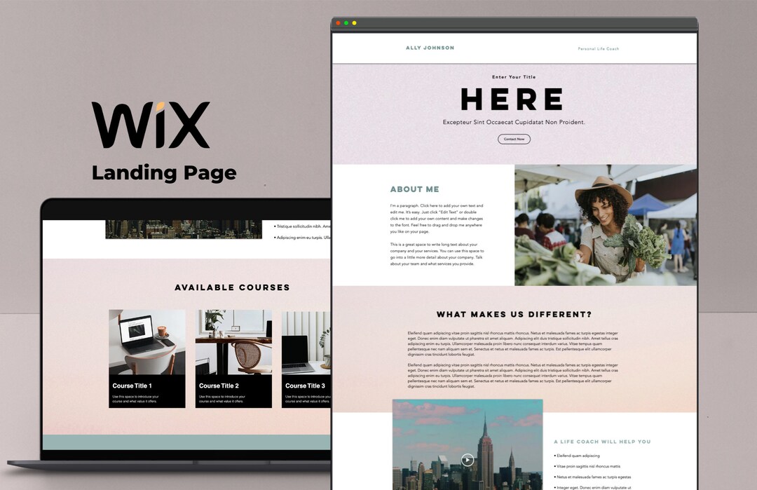 WIX Website Template, Landing Page, Service Based Business, One Page ...