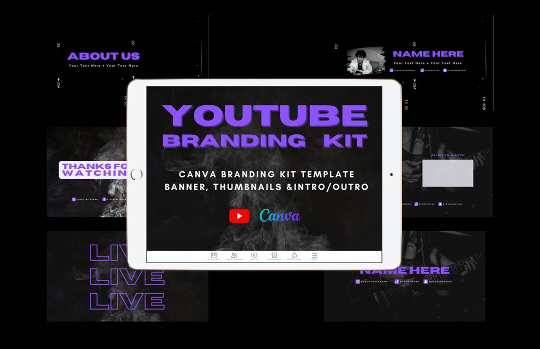 Youtube Channel Kit, Youtube Banner, Intro, Outro, Youtube Thumbnail ...