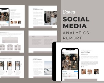 Social Media Analytics Report Template, Analytics Canva Report Template ...