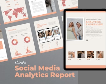 Social Media Analytics Report Template, Analytics Canva Report Template ...
