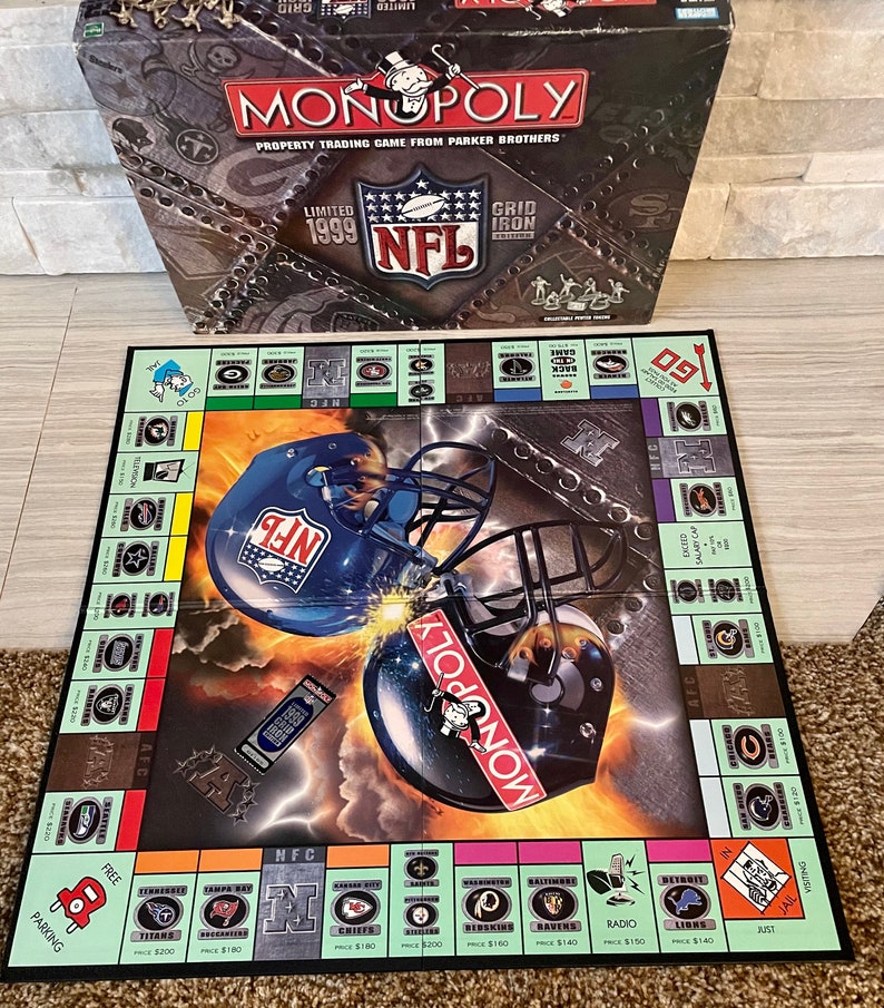 MONOPOLY NFL 1999 Board Game Parker Brothers Collectible - Etsy