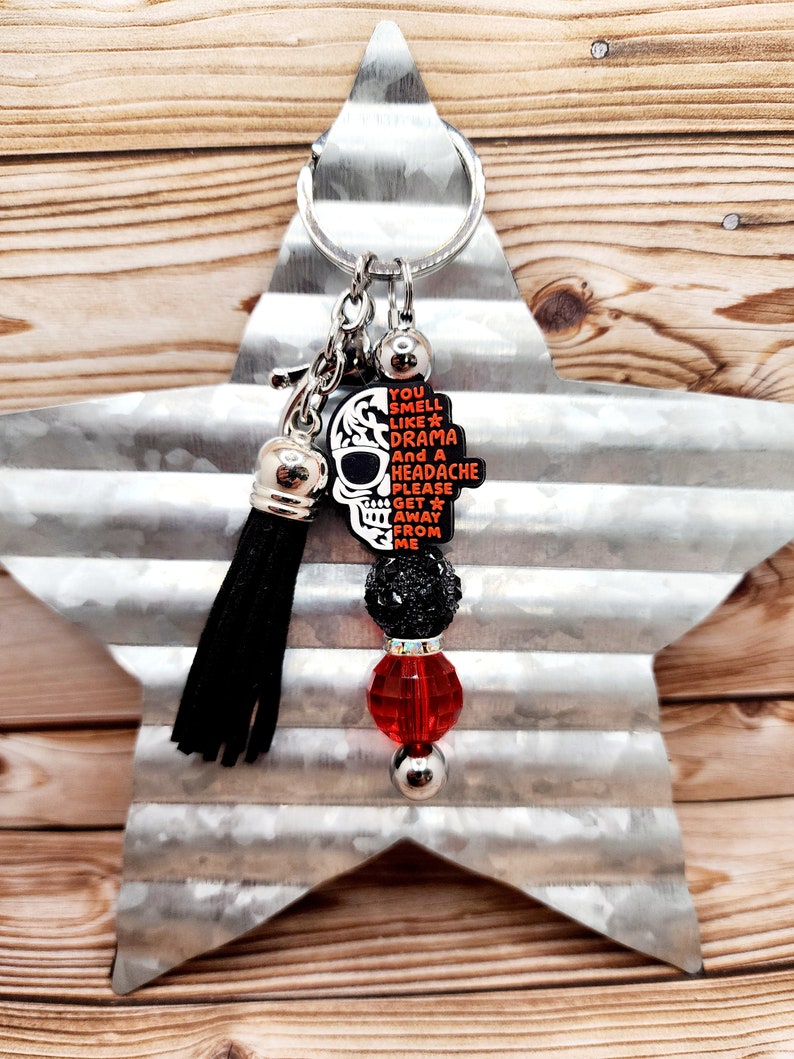 Drama Skull Silicone & Acrylic Beaded Keychain and Pen Set - Etsy