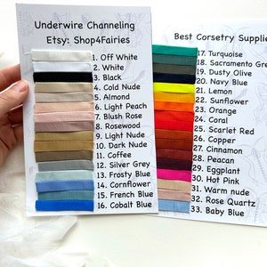 Samples Palette for Bone Casing for Sewing, Bra Underwire Channeling ...