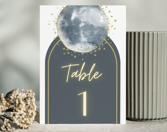 Celestial Wedding Table Numbers - Etsy