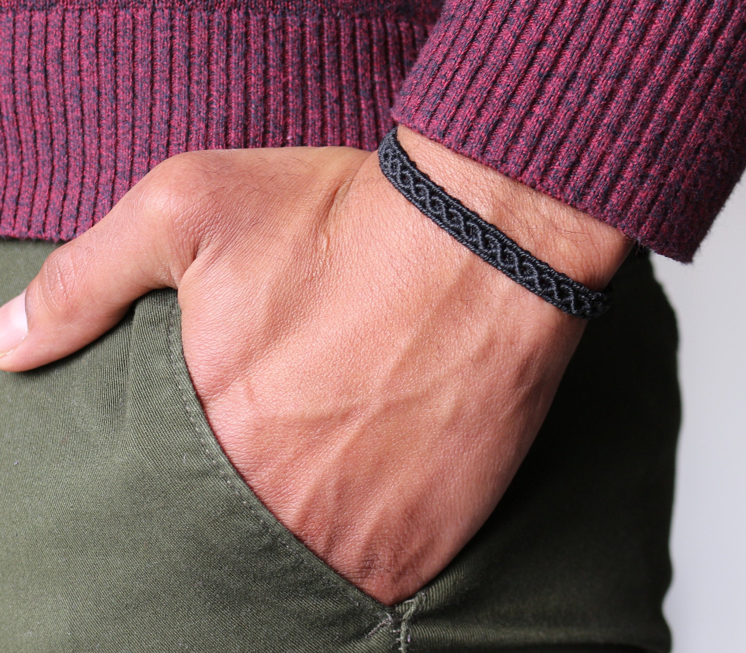 Men Bracelet in Macrame - Etsy