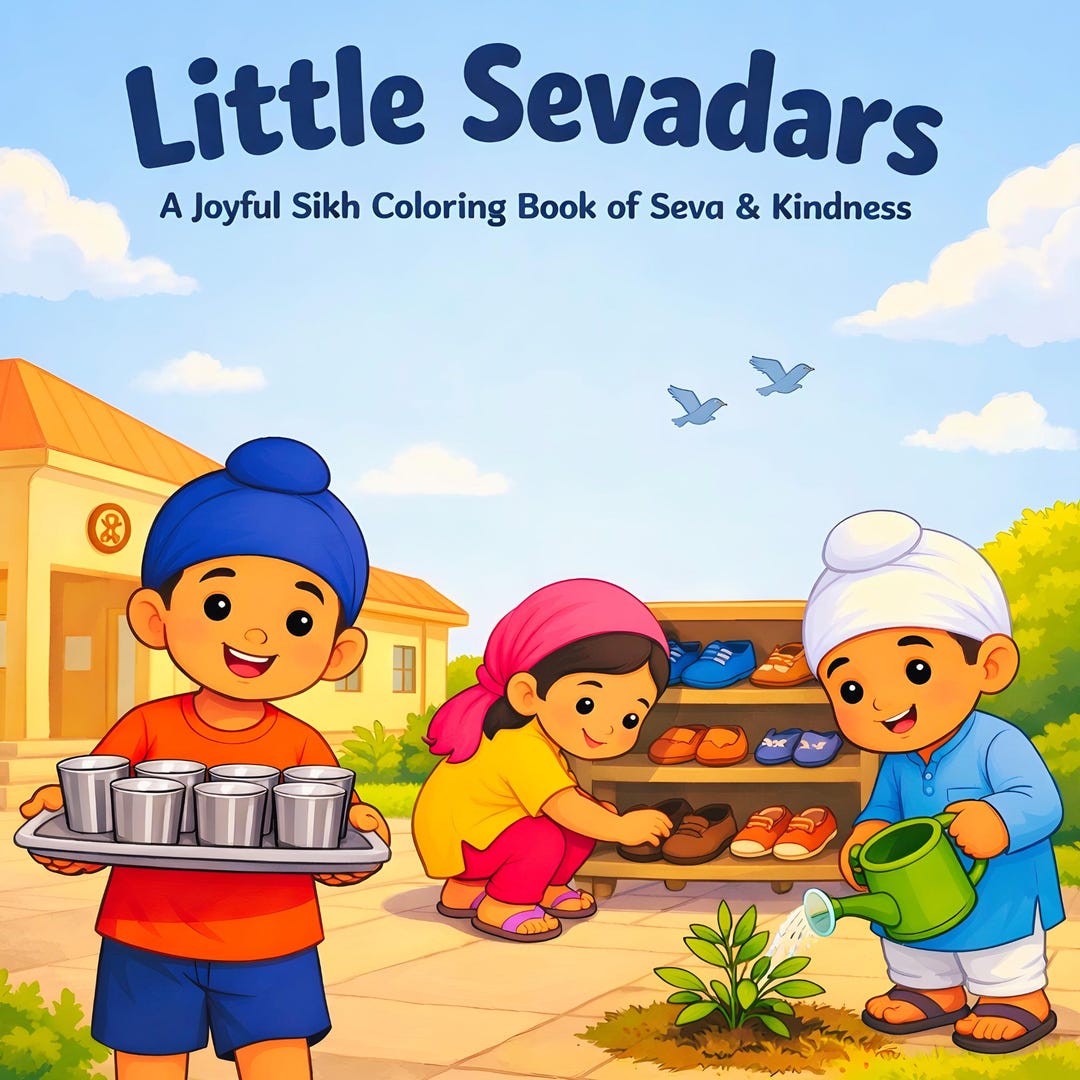 Sikh Kids Coloring Book Printable | Gurdwara Seva & Langar Pages | Jora ...