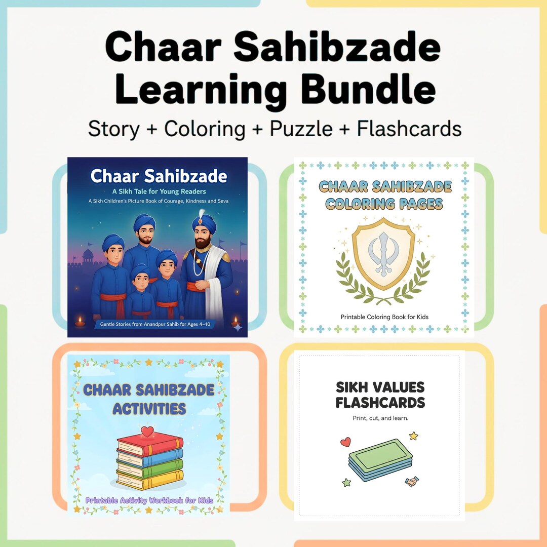 Chaar Sahibzade Bundle | Storybook + Puzzle + Coloring + Flashcards ...