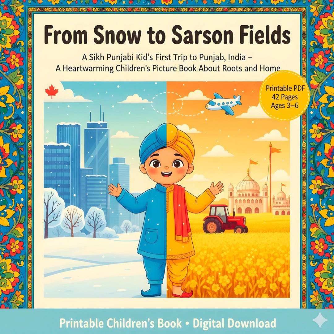 From Snow to Sarson Fields Sikh Kids Storybook | Printable Punjabi ...