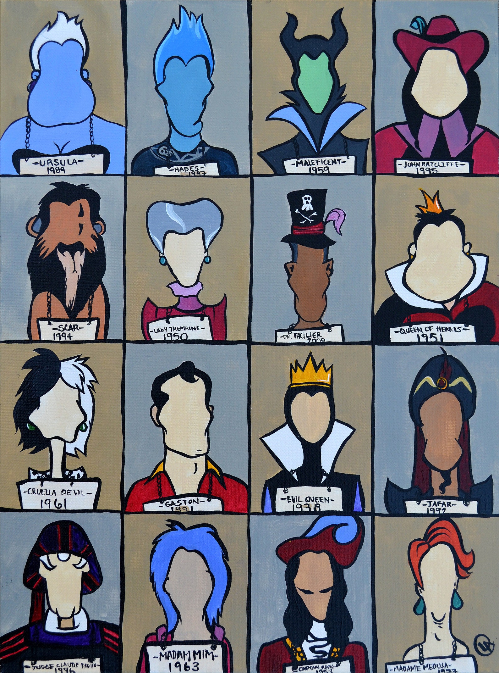 Disney Villain Mugshot Print Etsy