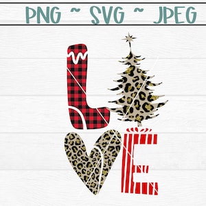 Love Christmas, Svg Png Jpeg Files, Christmas LOVE Word Cut Files, Love ...