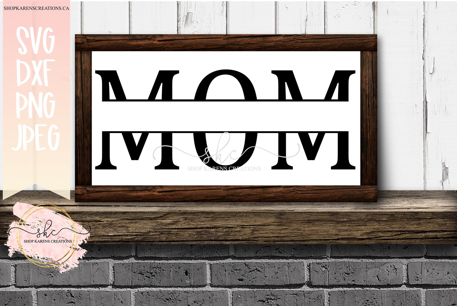 Split Mom Monogram SVG Mothers Day Tile Designs Mom Cut - Etsy