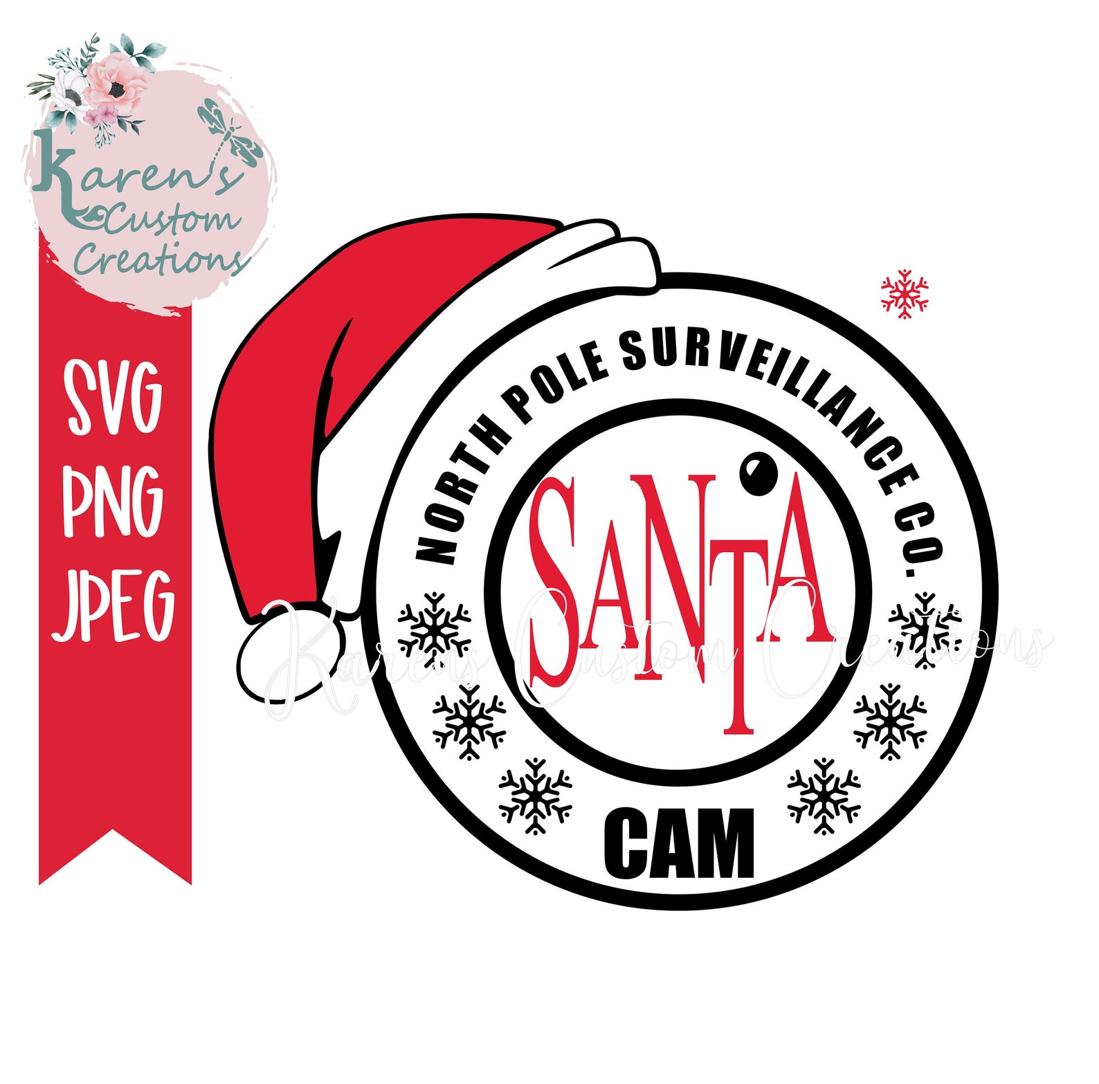 Santa Cam Svg, North Pole Surveillance Svg, Santa Cam Cut Files ...