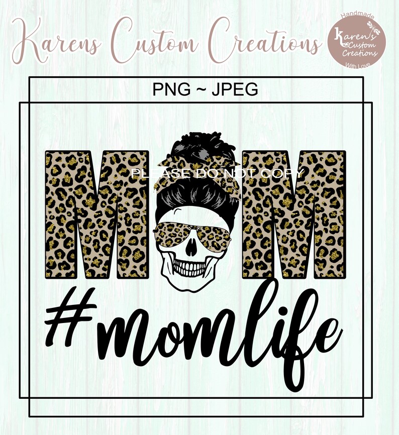 Mom Life Skull Leopard Print Messy Bun Skull mom Life Mom - Etsy
