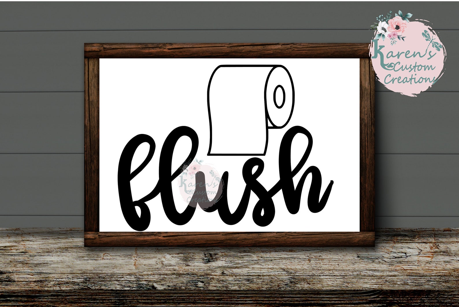 Brush Flush Floss Wash Bathroom Sign Designs Svg Bathroom | Etsy